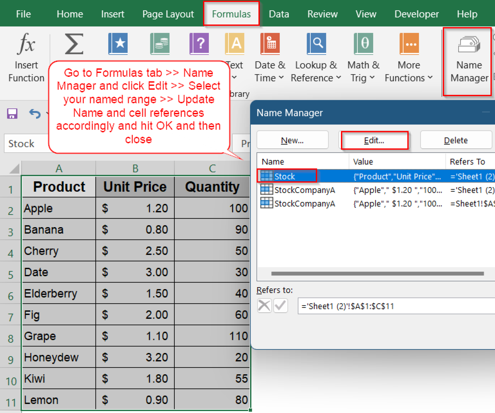 How to Edit a Named Range in Excel (with Quick Steps) - Excel Insider
