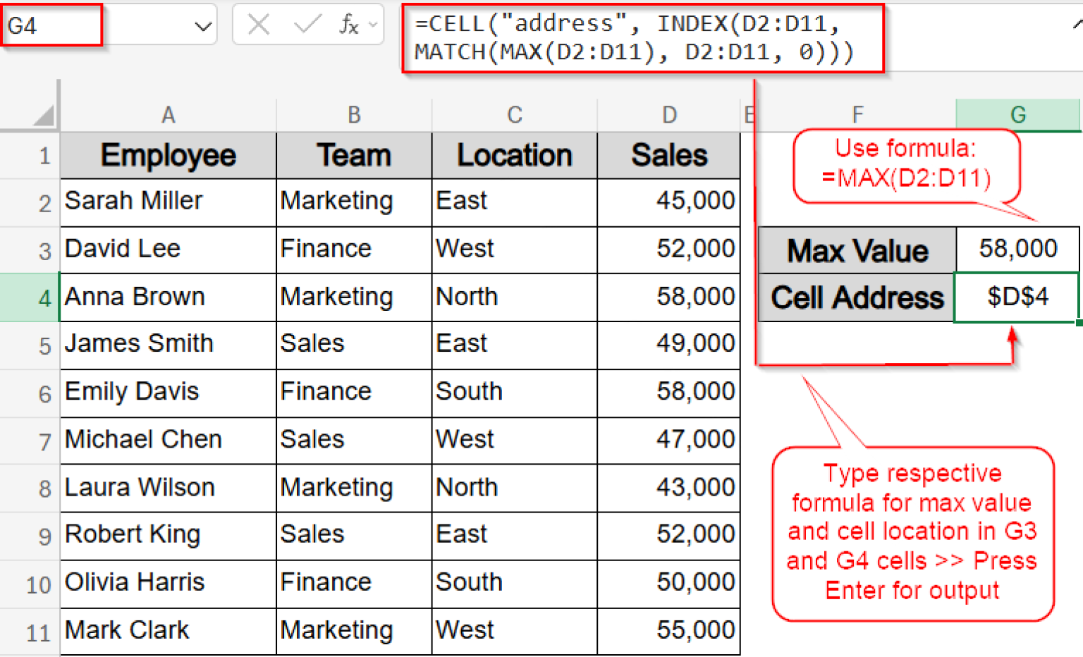 How to Find the Max Value and Corresponding Cell in Excel - Excel Insider