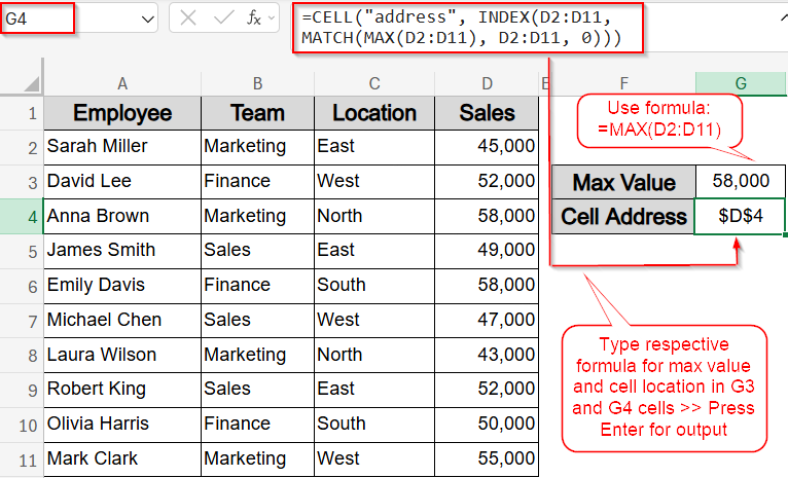 How To Find The Max Value And Corresponding Cell In Excel Excel Insider