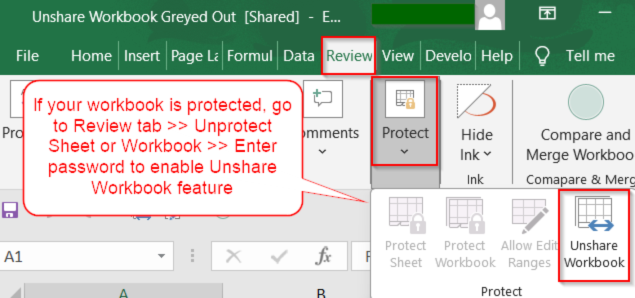 [Fixed] Unshare Workbook Option Greyed Out in Excel - Excel Insider