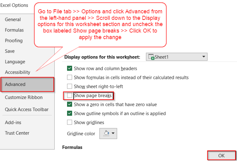 How to Remove Automatic Page Break in Excel (4 Simple Ways) - Excel Insider