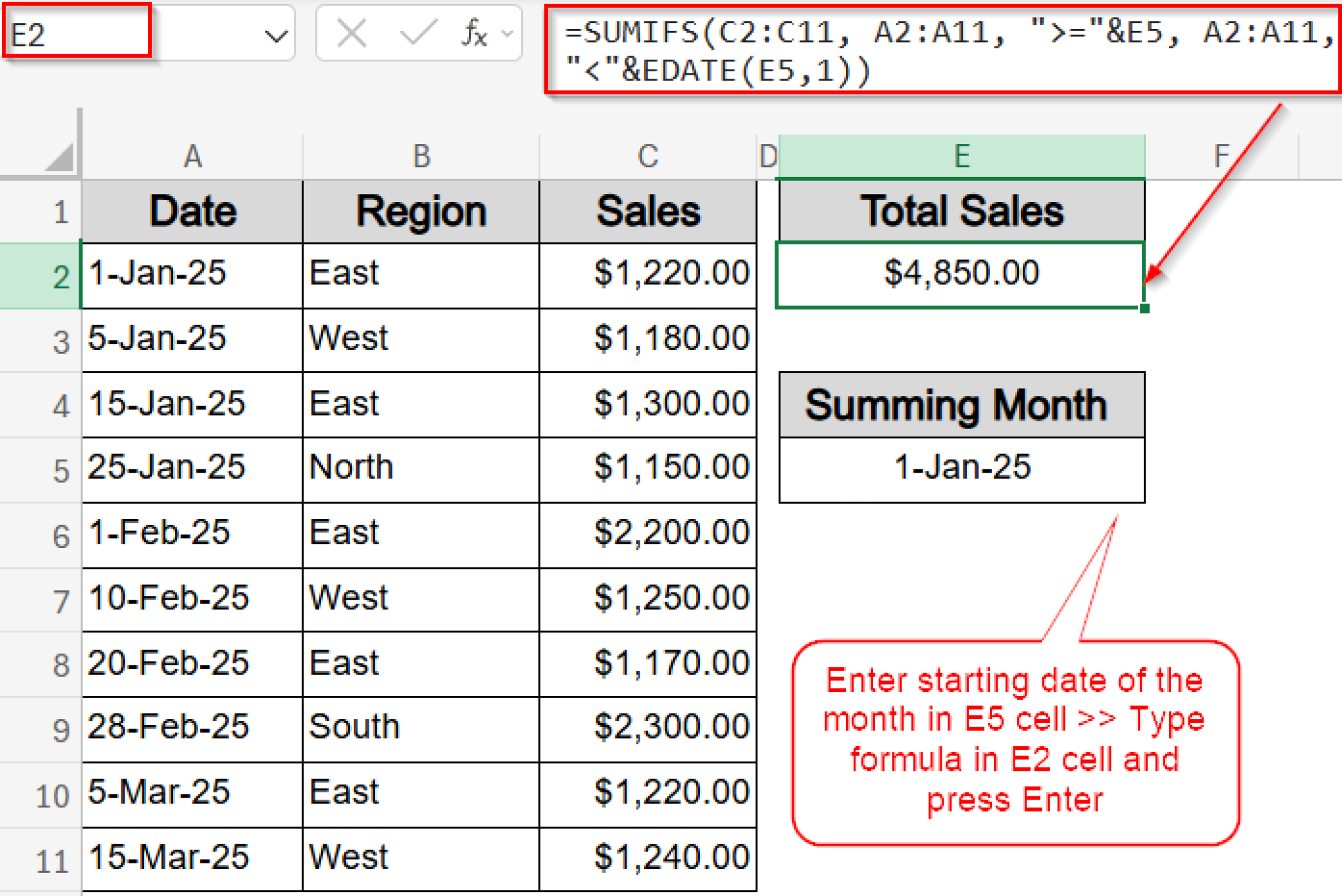 How to Use SUMIFS with Date Range by Month in Excel - Excel Insider