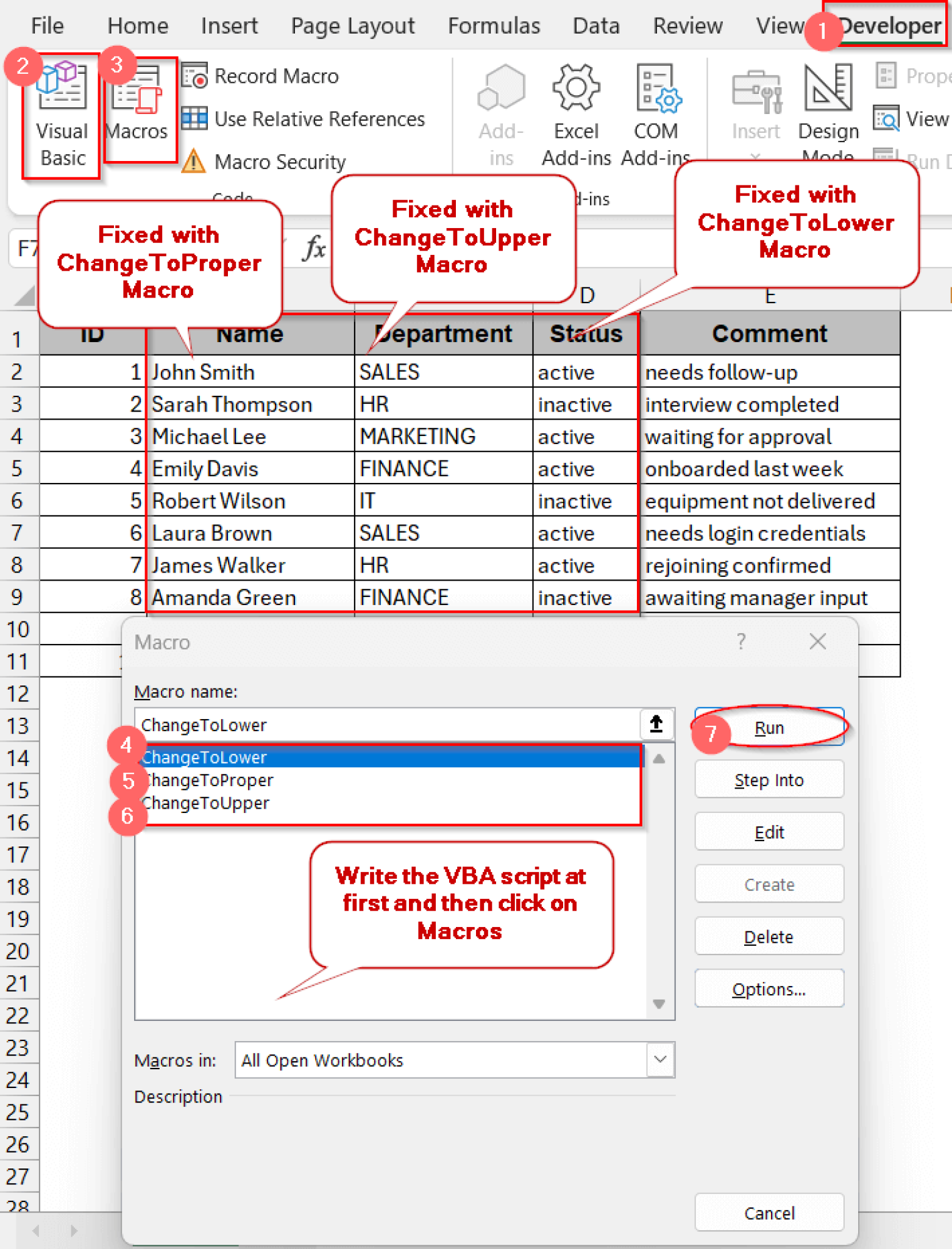 How to Change Case in Excel Without Formula (3 Different Ways) - Excel Insider