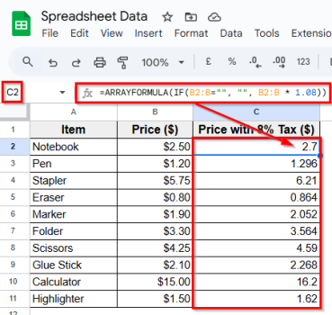 How to Multiply Column by a Constant in Google Sheets - Excel Insider