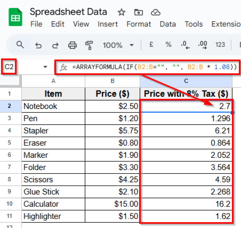 How to Multiply Column by a Constant in Google Sheets - Excel Insider