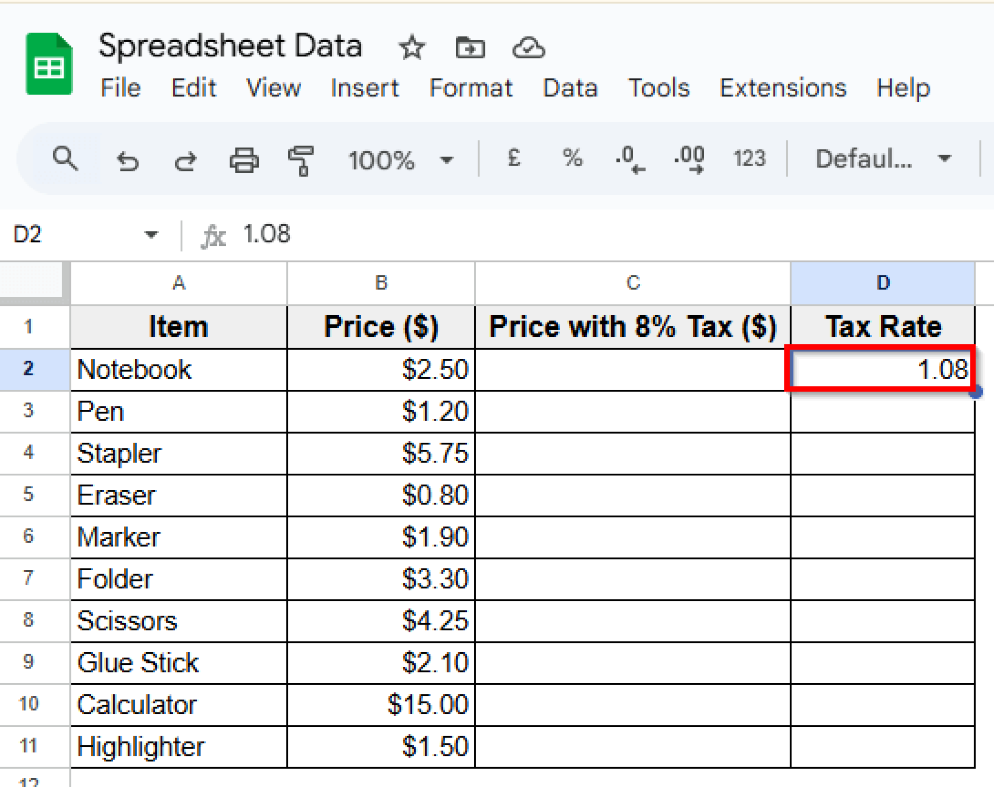 How to Multiply Column by a Constant in Google Sheets - Excel Insider