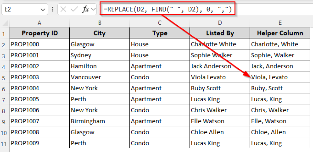 How to Add a Comma Between Names in Excel (8 Different Ways) - Excel ...
