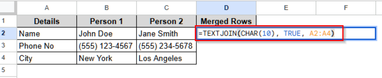 How to Merge Rows in Google Sheets (3 Simple Methods) - Excel Insider