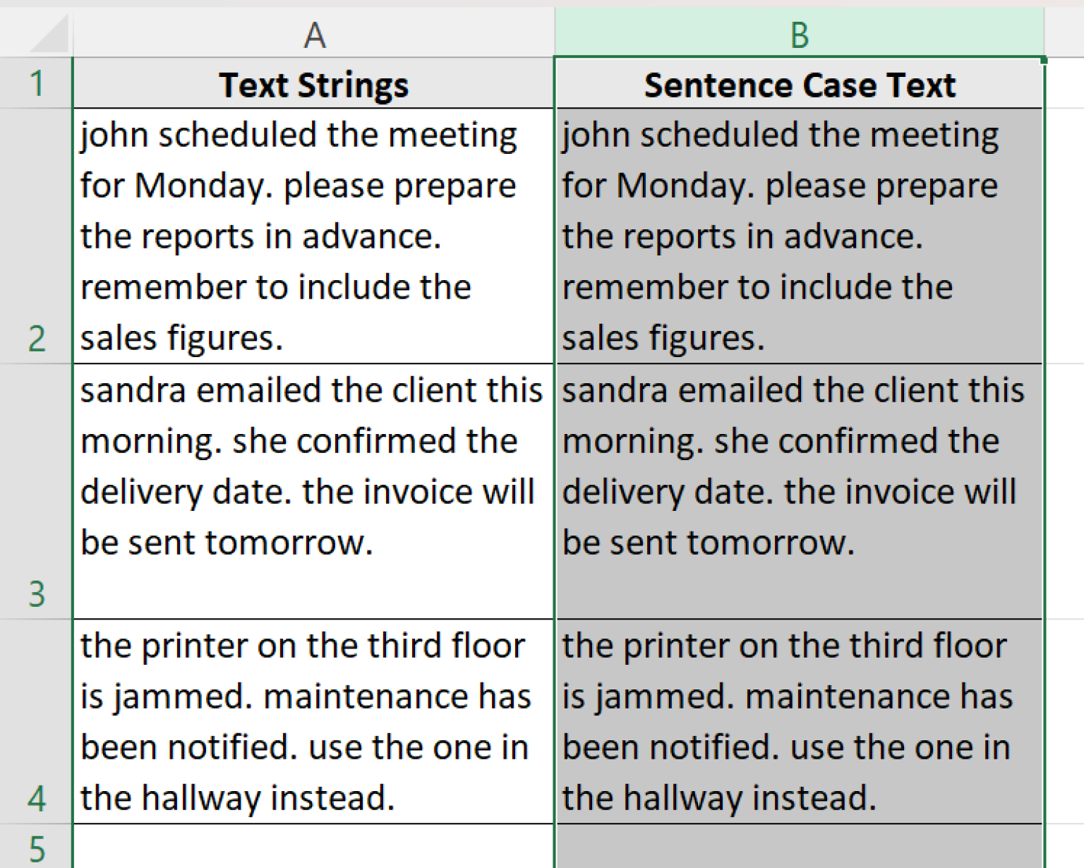 How to Change Text into Sentence Case in Excel (2 Easy Ways) - Excel ...