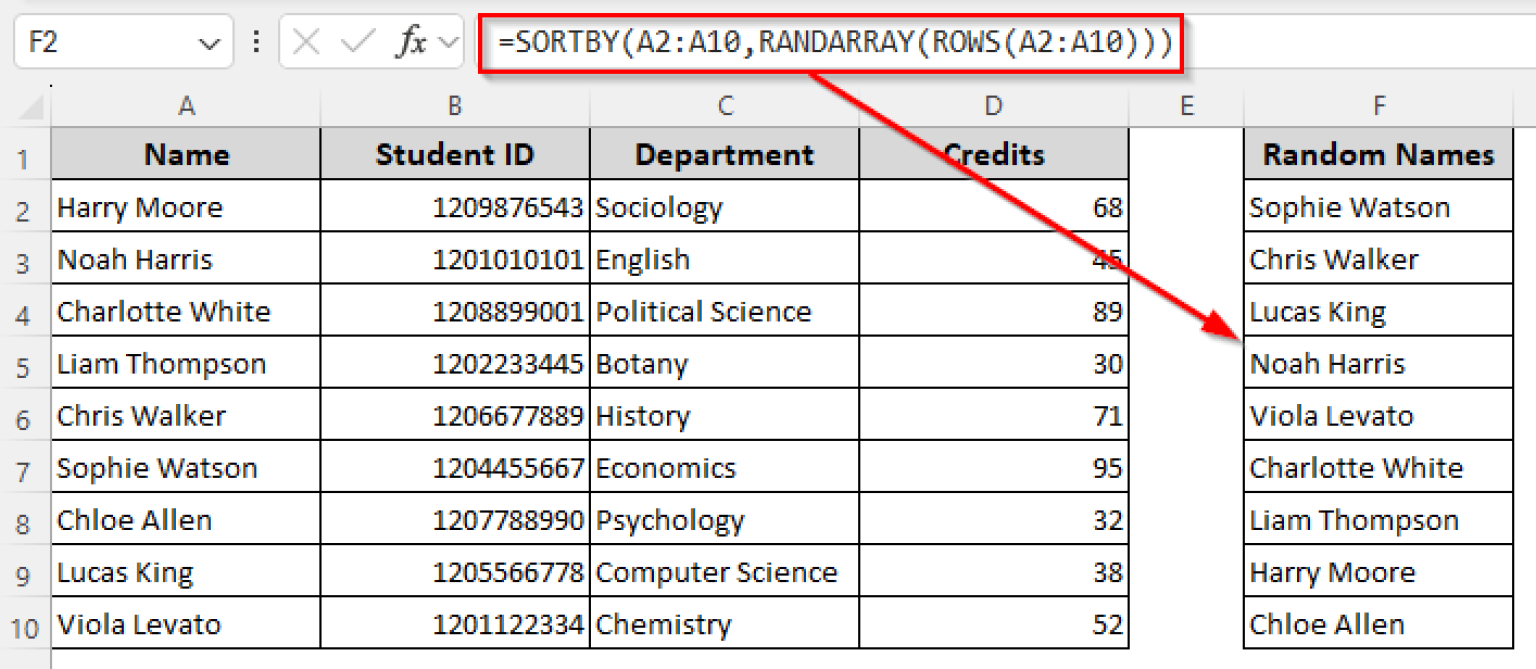 How to Randomize a List of Names in Excel (6 Quick Methods) - Excel Insider