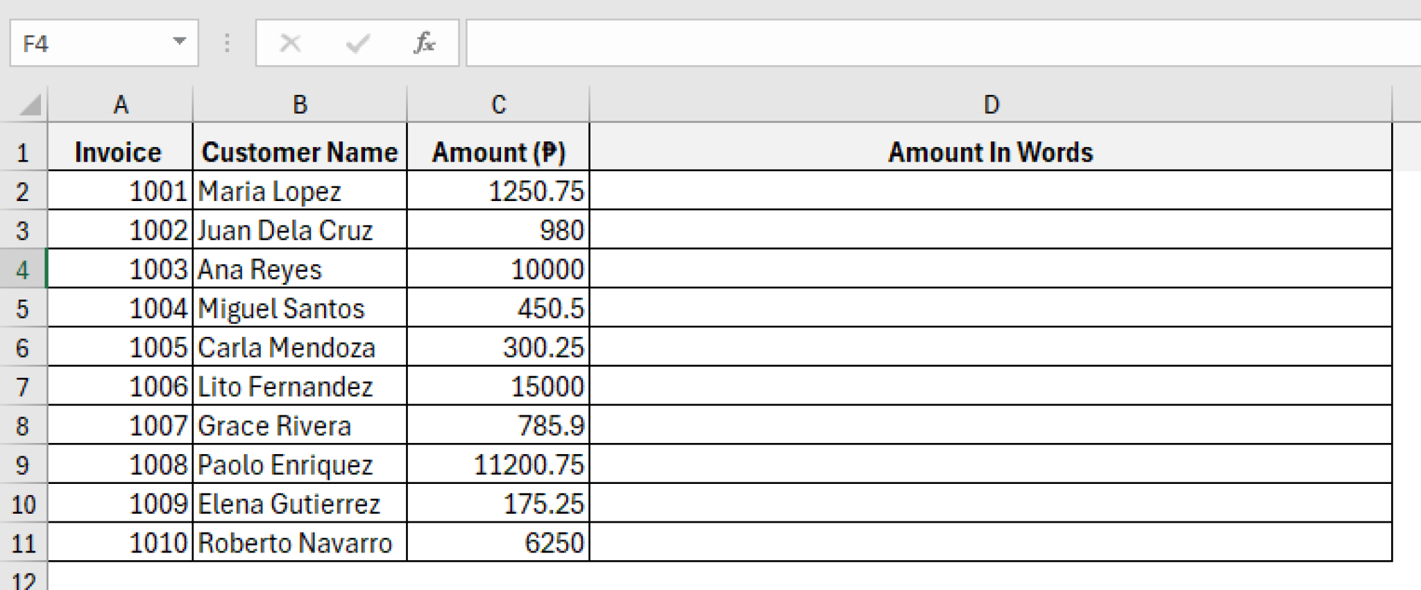 How to Convert Number to Words in Excel for Peso (2 Ways) - Excel Insider