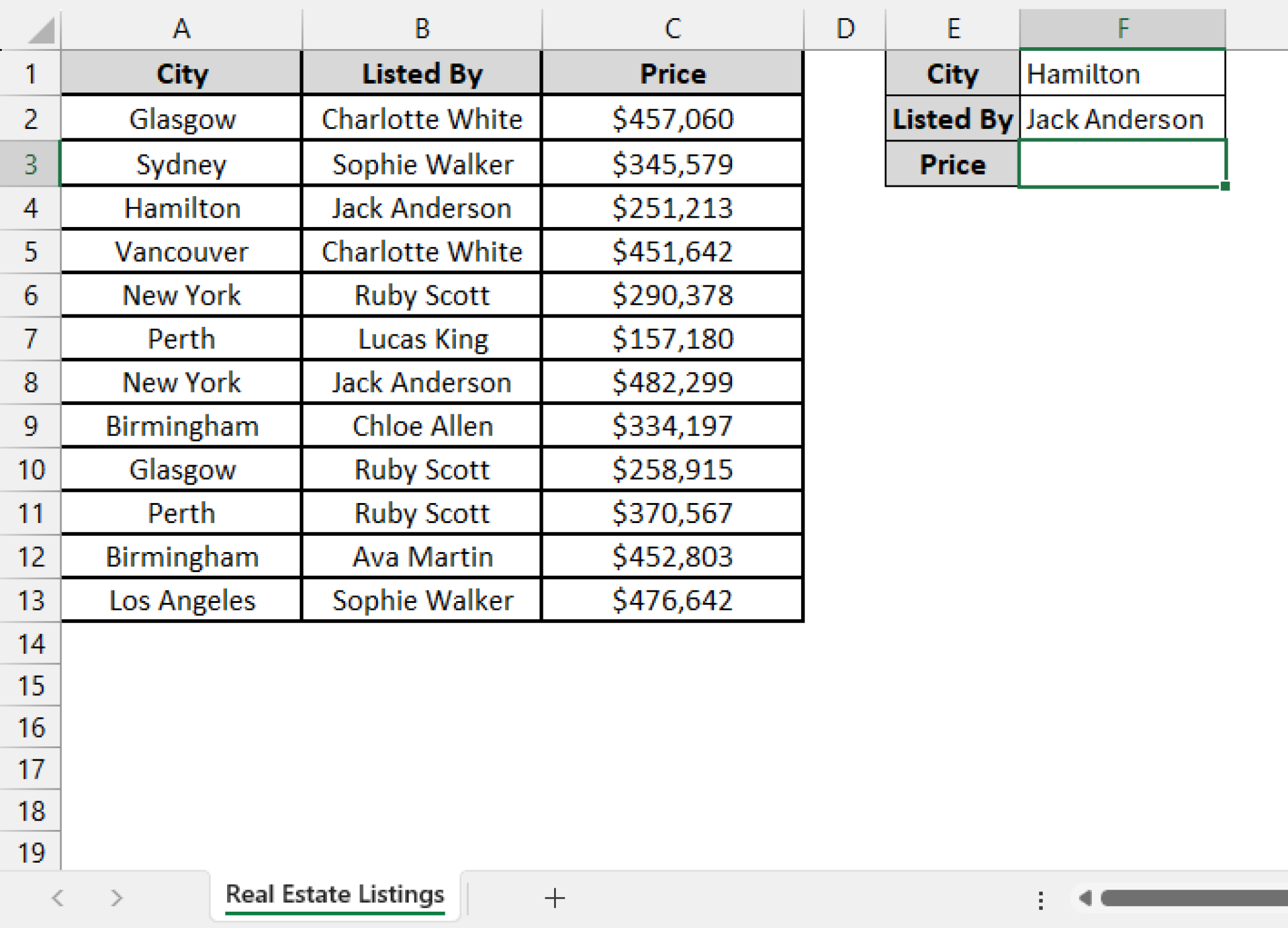 Vlookup from Multiple Columns with Only One Return in Excel - Excel Insider