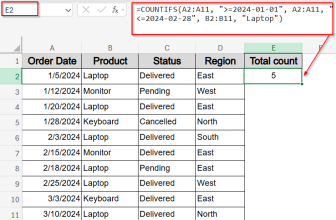How to Use COUNTIFS with Date Range and Text in Excel - Excel Insider