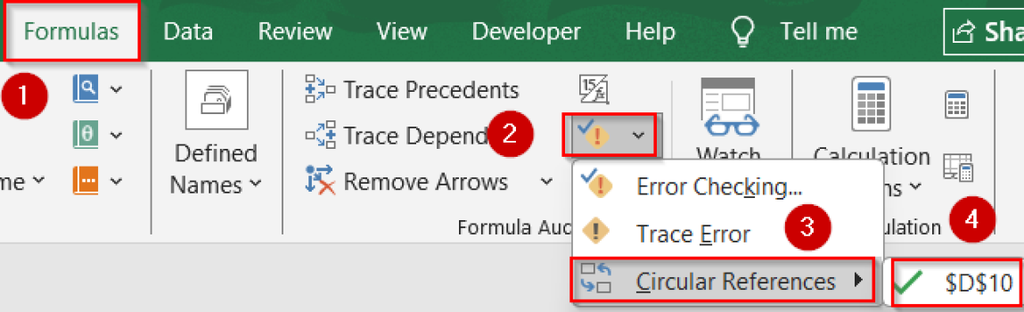 How to Find a Circular Reference in Excel (4 Effective Ways) - Excel ...