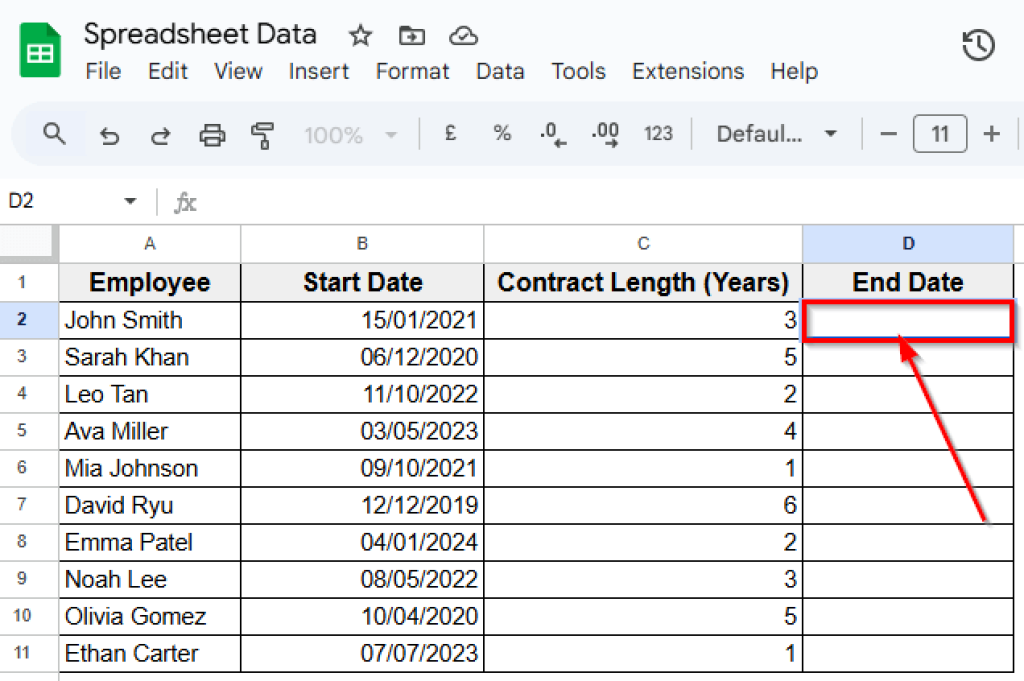 How to Add Years to Date In Google Sheets (2 Simple Ways) - Excel Insider