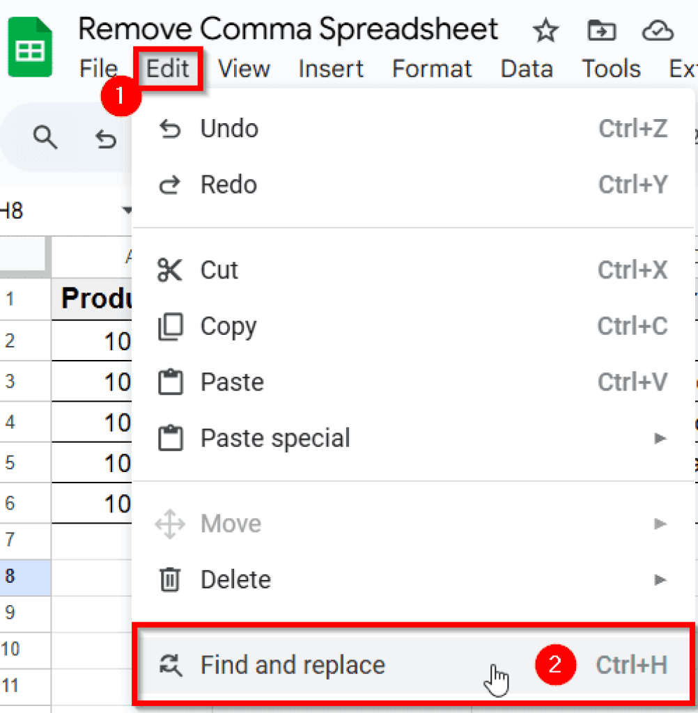 How to Remove Comma in Google Sheets (3 Effective Ways) - Excel Insider