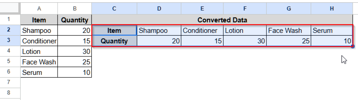 How to Convert Column to Row in Google Sheets (2 Simple Ways) - Excel ...