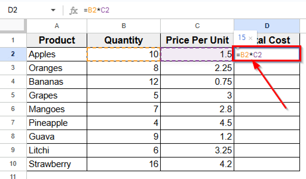 How to Multiply Columns in Google Sheets (3 Simple Ways) - Excel Insider