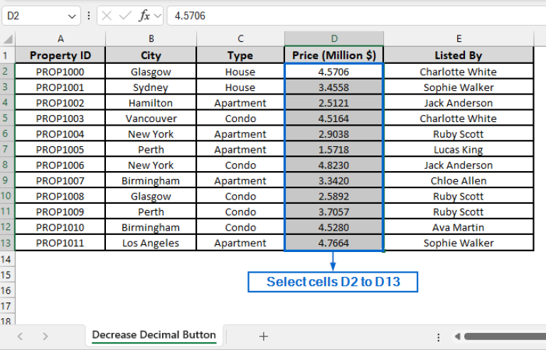 How to Round Numbers in Excel Without Formula (4 Quick Tricks) - Excel ...