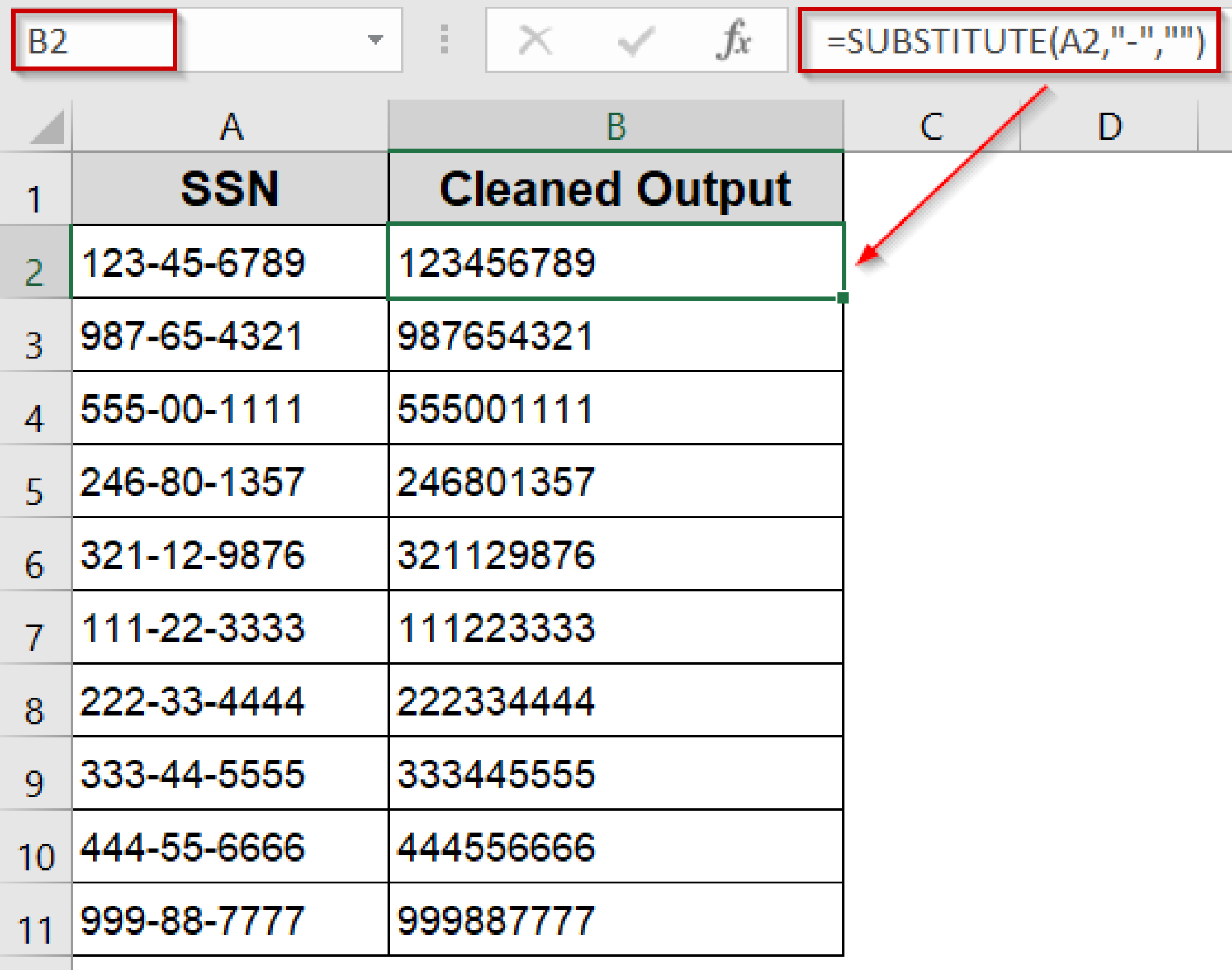 How to Remove Dashes from SSN in Excel (5 Useful Techniques) - Excel Insider