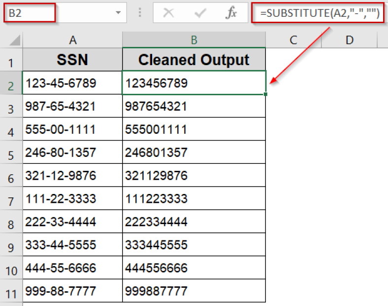 How to Remove Dashes from SSN in Excel (5 Useful Techniques) - Excel ...