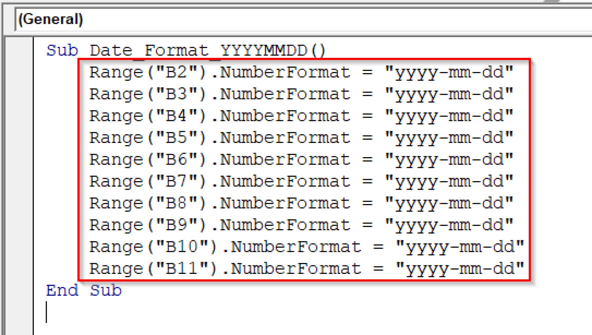 How To Format Date To Yyyymmdd With Excel Vba 3 Examples Excel Insider