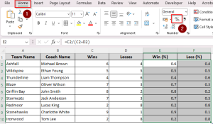 How to Calculate Win-Loss Percentage in Excel (5 Easy Ways) - Excel Insider