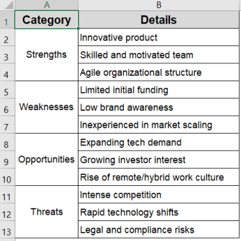 How to Create a Matrix in Excel (5 Different Examples) - Excel Insider