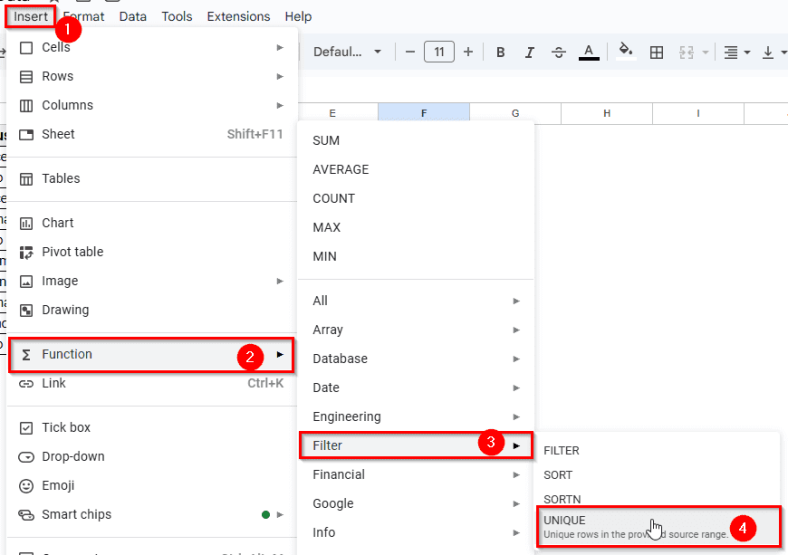 How to Filter Unique Values in Google Sheets (3 Useful Methods) - Excel Insider