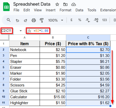 How to Multiply Column by a Constant in Google Sheets - Excel Insider