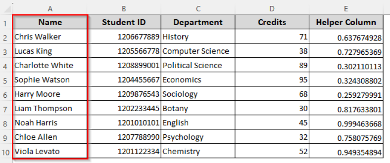 How to Randomize a List of Names in Excel (6 Quick Methods) - Excel Insider