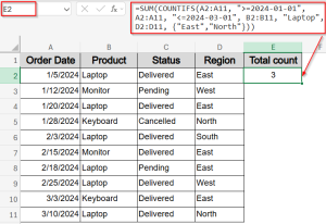 How to Use COUNTIFS with Date Range and Text in Excel - Excel Insider