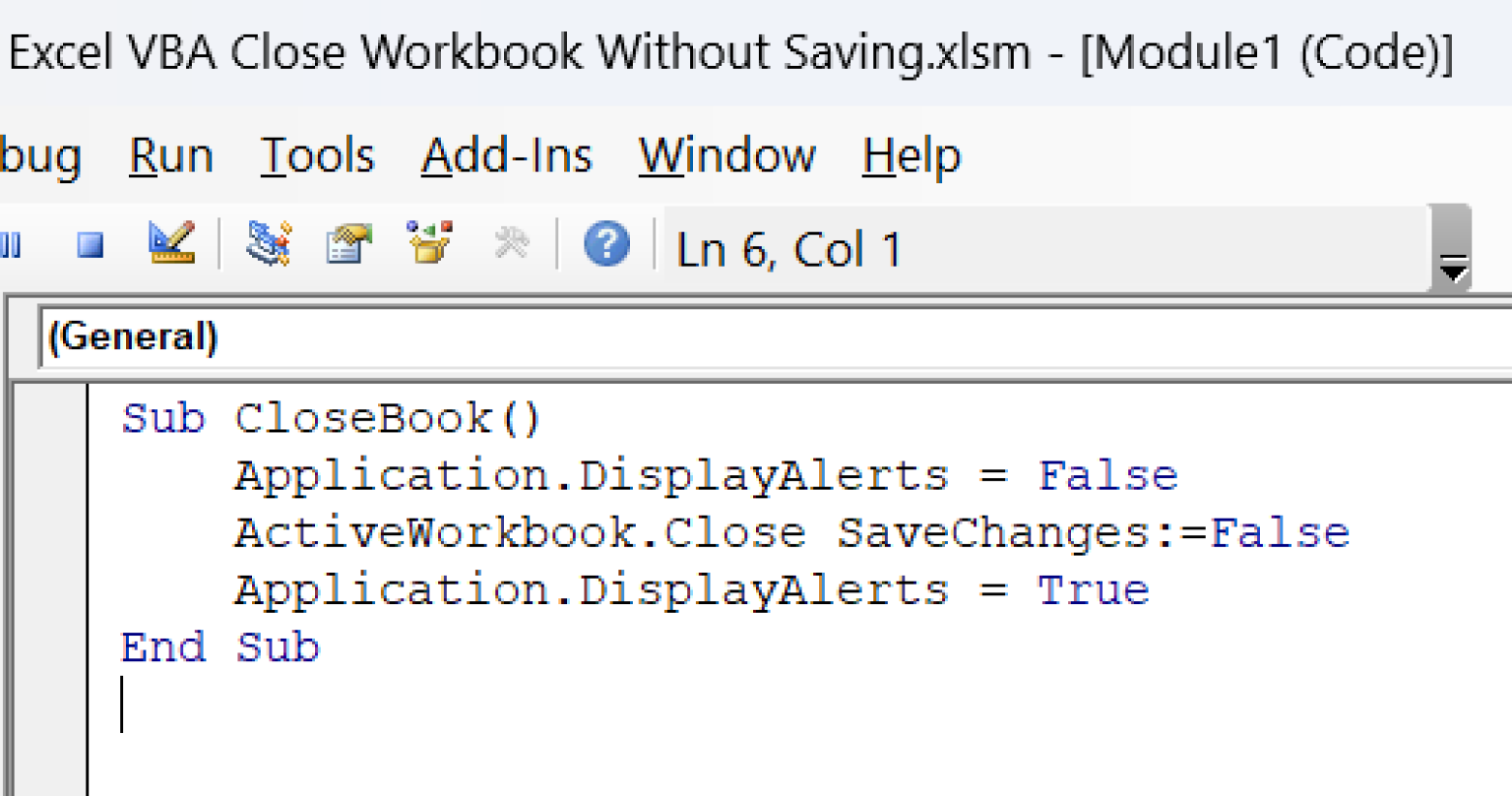 How to Close Workbook Without Saving in Excel VBA - Excel Insider