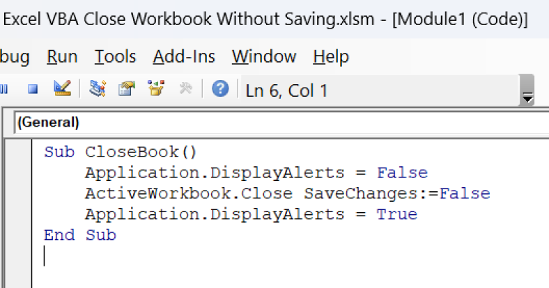 How to Close Workbook Without Saving in Excel VBA - Excel Insider
