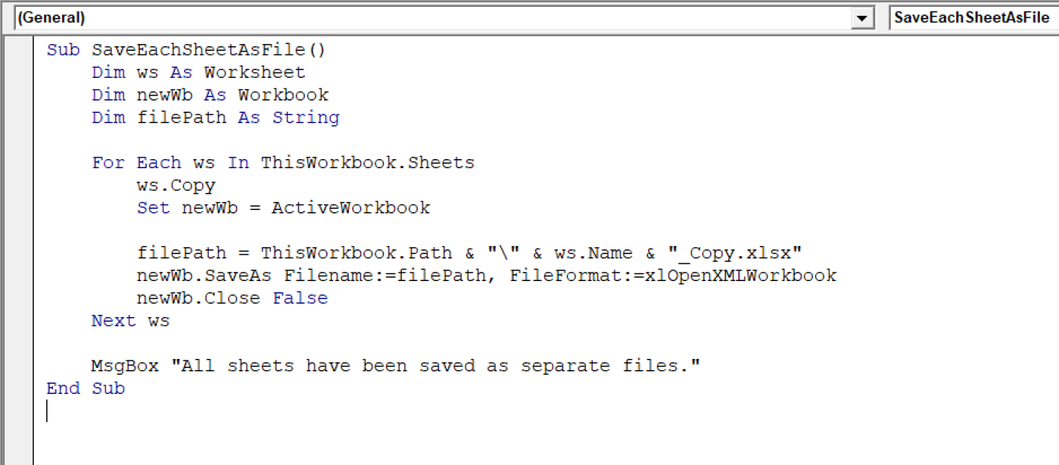 How To Save Worksheet As New File With Excel Vba Excel Insider