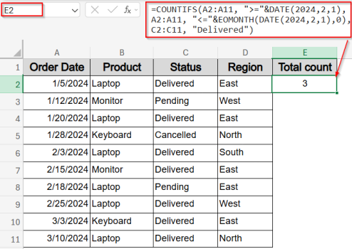 How to Use COUNTIFS with Date Range and Text in Excel - Excel Insider