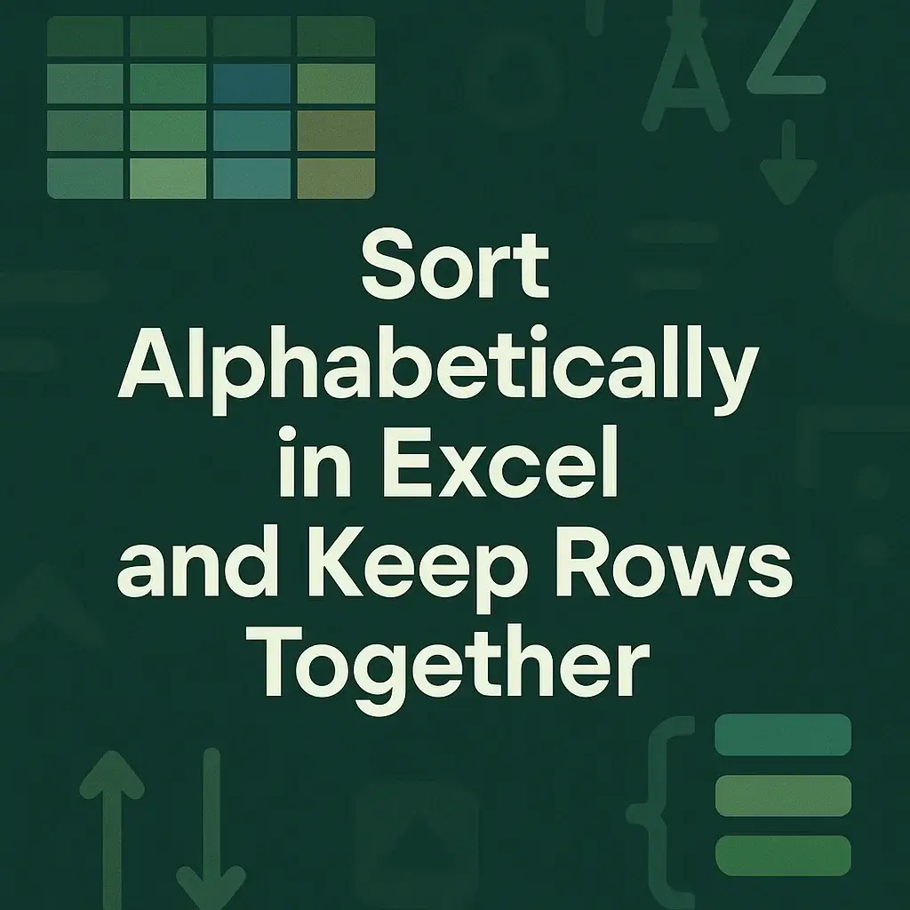 How to Sort Alphabetically in Excel & Keep Rows Together - Excel Insider