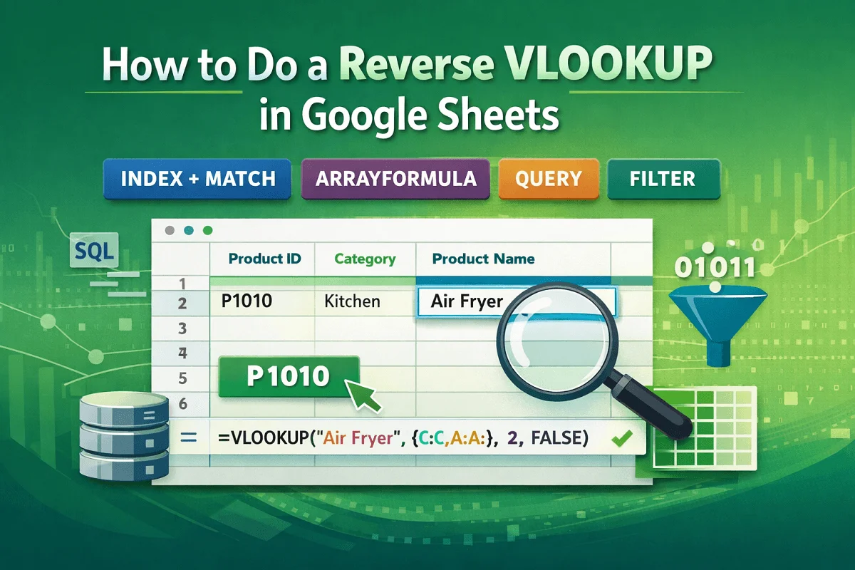How to Do a Reverse VLOOKUP in Google Sheets (5 Examples) - Excel Insider