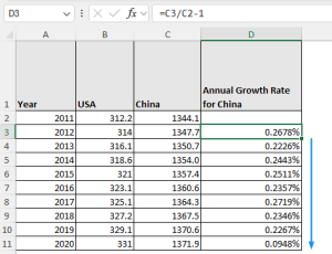 How to Calculate Population Growth Rate in Excel (3 Quick Ways) - Excel ...