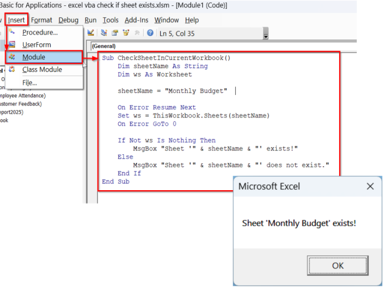 How to Check If a Sheet Exists with Excel VBA (5 Examples) - Excel Insider