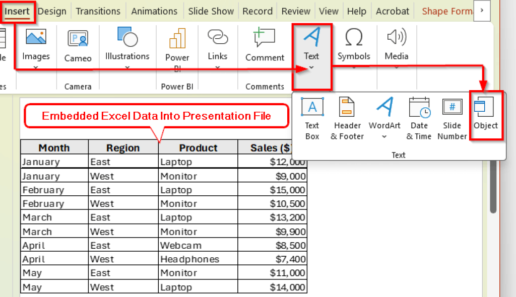 How to Embed an Excel File in PowerPoint (3 Suitable Ways) - Excel Insider