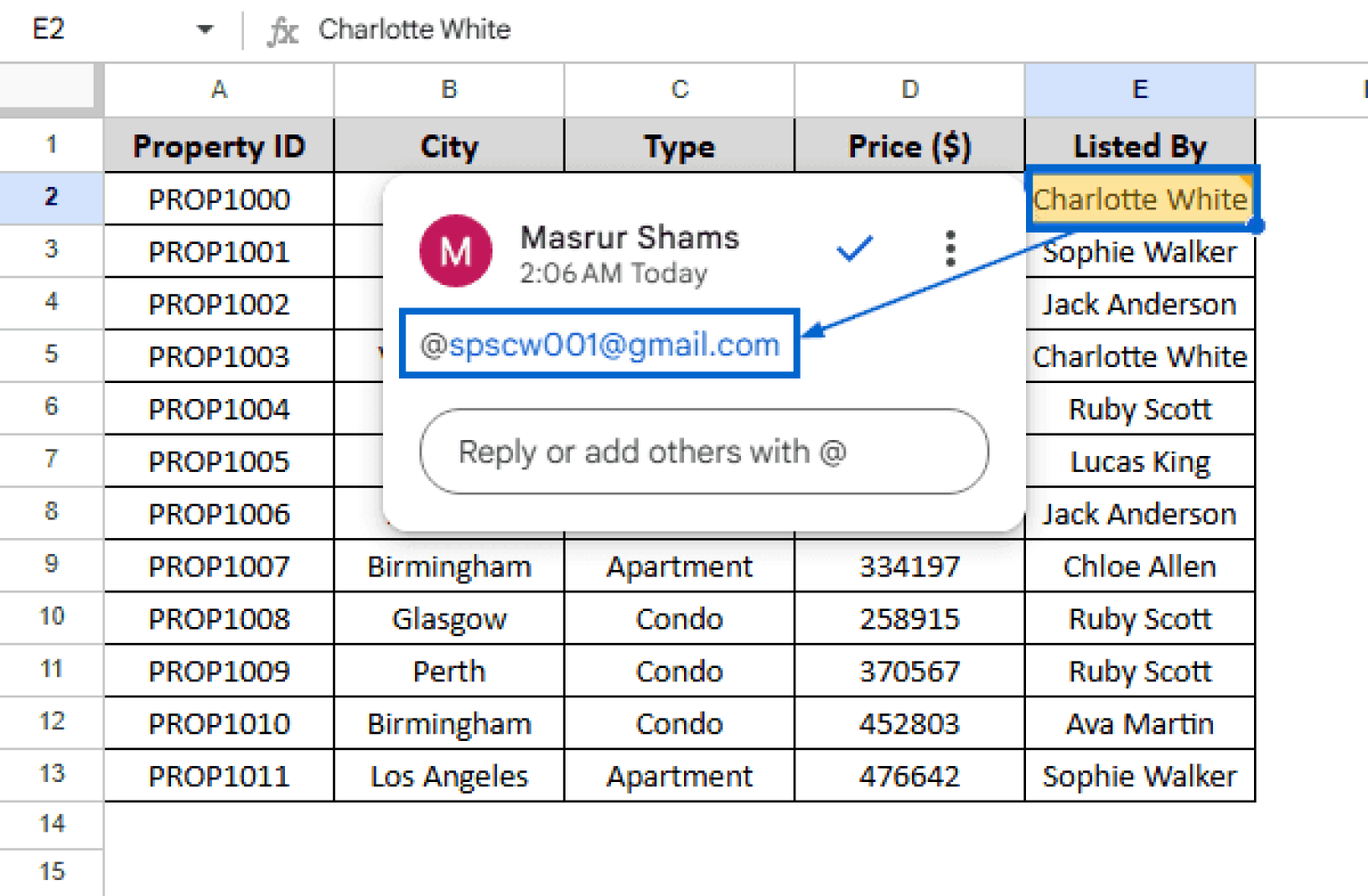 How to Tag Someone in Google Sheets (4 Simple Ways) - Excel Insider