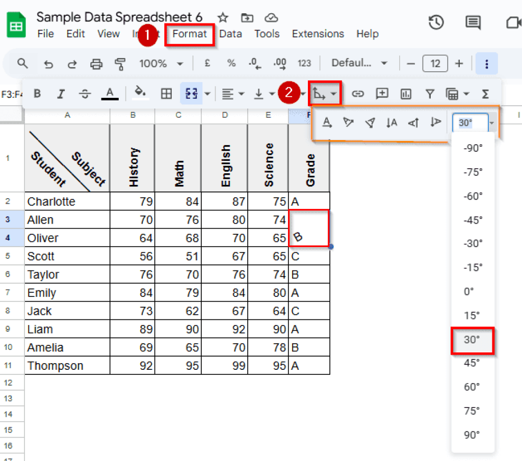How to Rotate Texts in Google Sheets (6 Suitable Examples) - Excel Insider