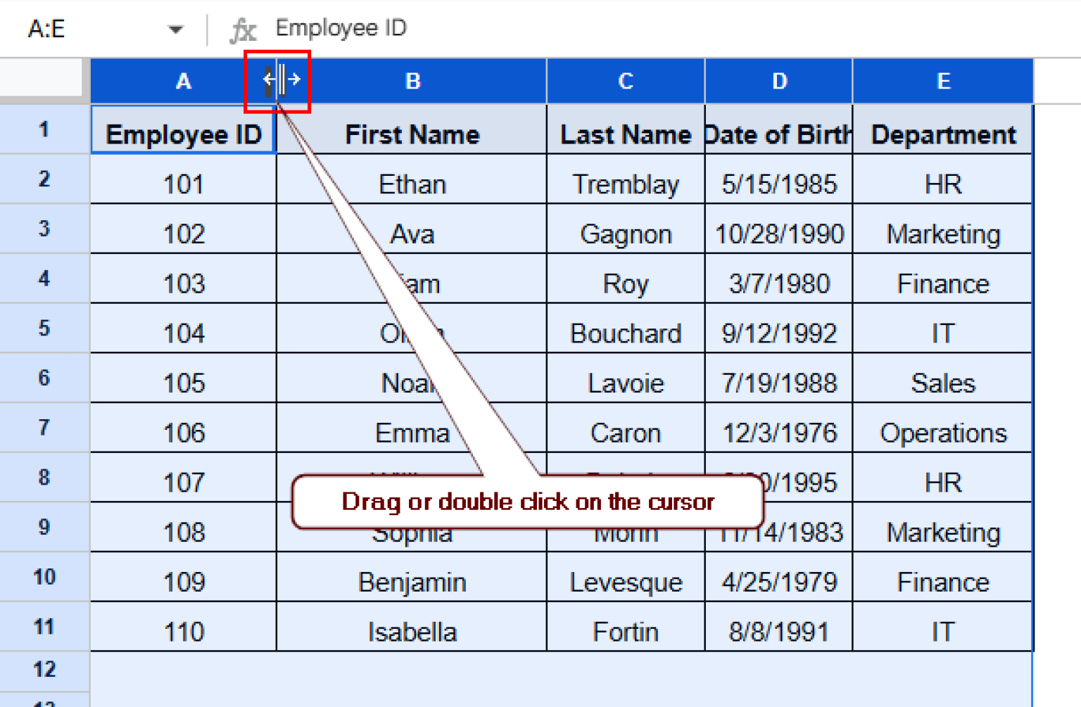 How to Make All Cells the Same Size in Google Sheets - Excel Insider