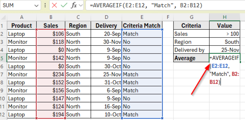 How to Use AVERAGEIF Function with Multiple Criteria in Excel - Excel ...