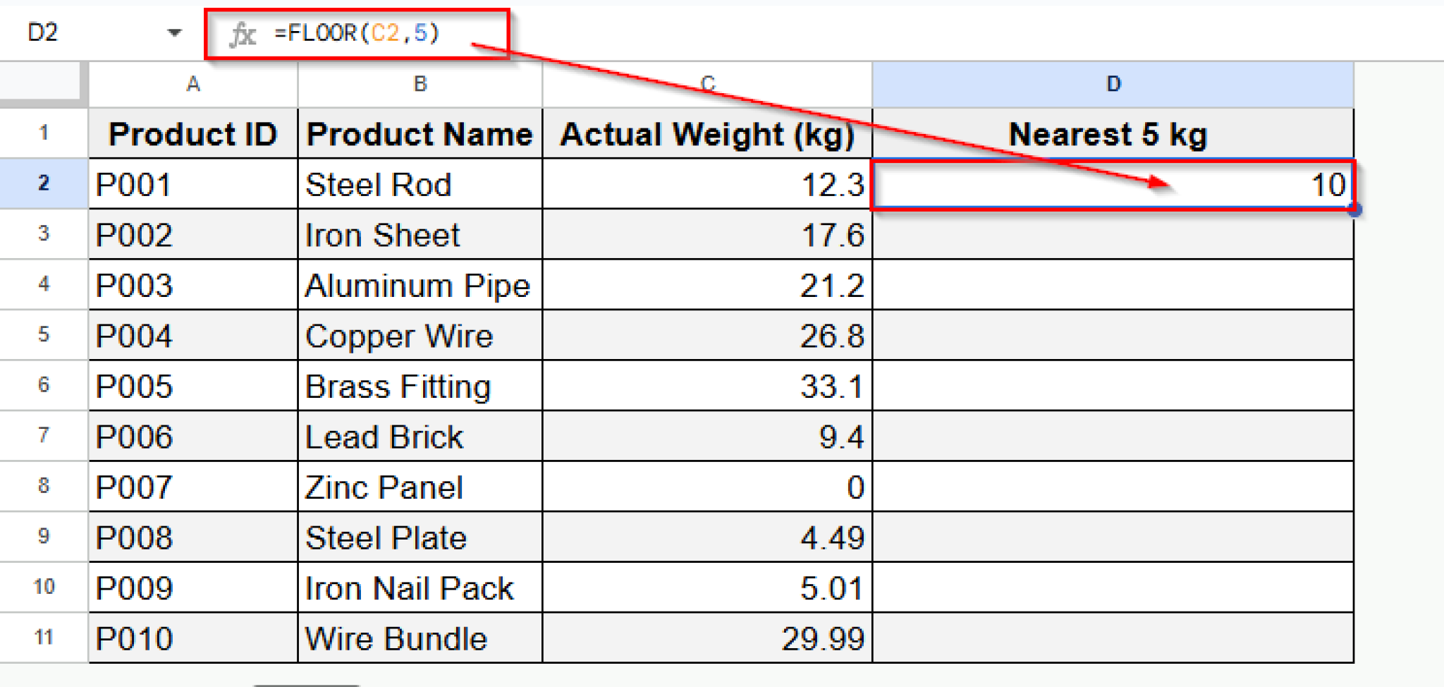 How to Round to Nearest 5 in Google Sheets (6 Easy Ways) - Excel Insider