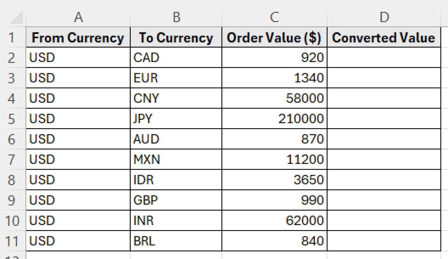 How to Use Real Time Currency Converter in Excel - Excel Insider