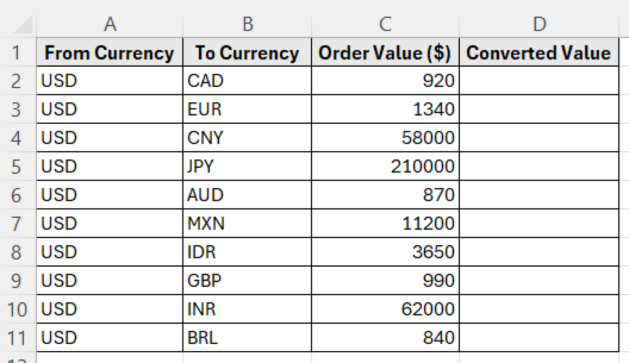 How to Use Real Time Currency Converter in Excel - Excel Insider