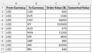 How to Use Real Time Currency Converter in Excel - Excel Insider