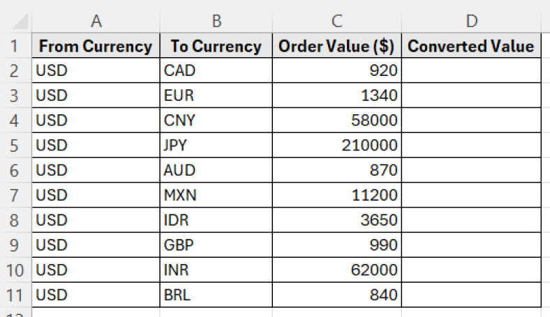 How to Use Real Time Currency Converter in Excel - Excel Insider